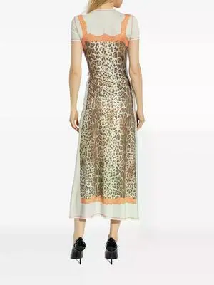 DIESEL® D-iile Midi Dress With Leopard Print And Lace Trim
