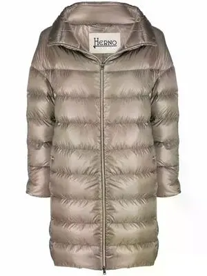Herno Down-feather Mid-length Coat - Neutrals