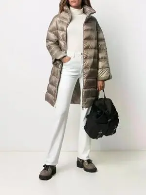 Herno Down-feather Mid-length Coat - Neutrals