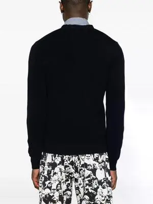 Play Comme Des Garcon V-neck Wool Cardigan - Blue