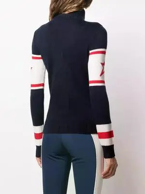 Perfect Moment Intarsia Knit Roll Neck Jumper - Blue