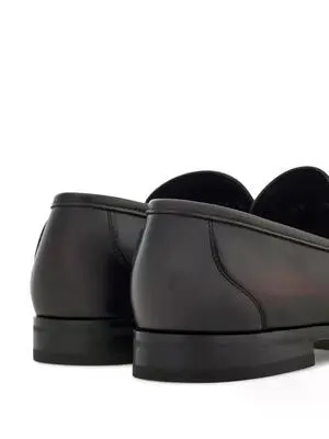 FERRAGAMO Gancini Plaque Calf Leather Loafers