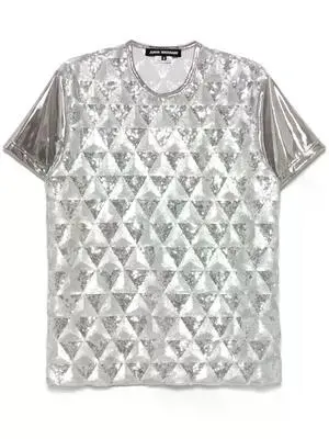 Junya Watanabe Sequin-embellished T-shirt - Silver