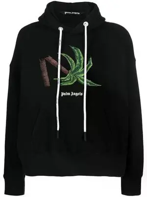 Palm Angels Broken Palm Hoodie - Black
