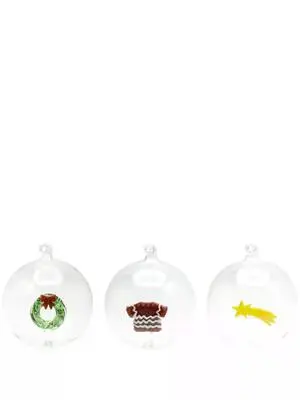 CU I SEEYOU Christmas 3d-detailing Glass Baubles - Neutrals