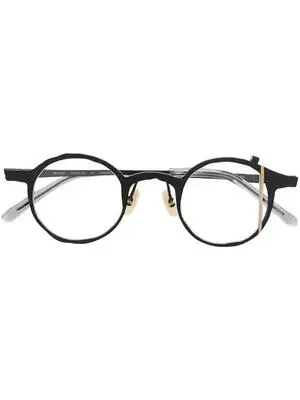 MASAHIROMARUYAMA Strap-detail Round Frame Eyeglasses - Black