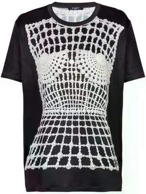 Balmain Trompe L'oeil Print T-shirt - Black