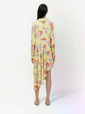 Palm Angels Asymmetrical Floral Shirtdress