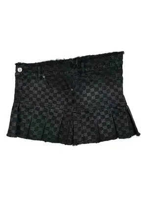 MISBHV Monogram Pleated Denim Mini Skirt