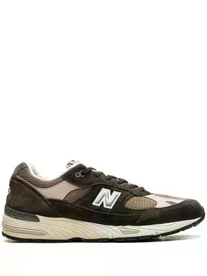 NEW BALANCE 991 Suede And Mesh Sneakers - Brown