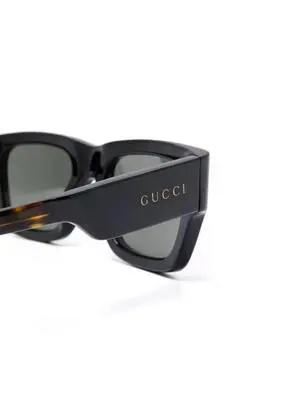 Gucci Rectangular Frame Sunglasses - Black