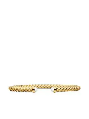 David Yurman 18kt Yellow Modern Cablespira Bracelet With Pearls - Gold