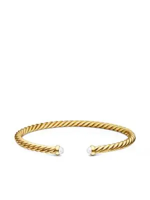 David Yurman 18kt Yellow Modern Cablespira Bracelet With Pearls