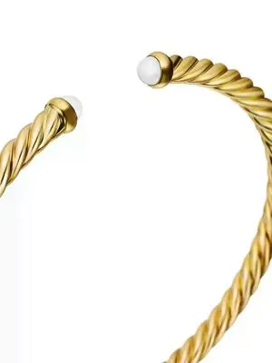 David Yurman 18kt Yellow Modern Cablespira Bracelet With Pearls