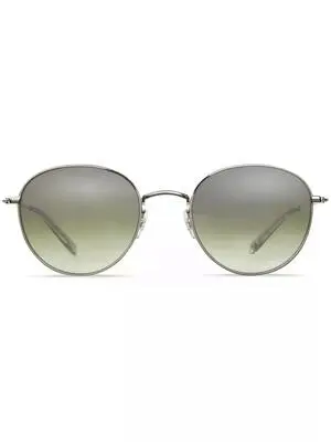 Garrett Leight Paloma Round Frame Sunglasses - Silver