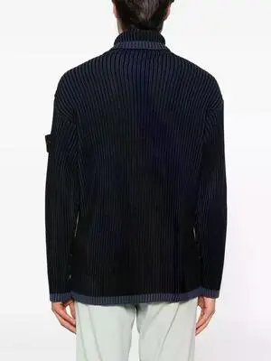 Stone Island Ribbed Virgin Wool Roll Neck Sweater