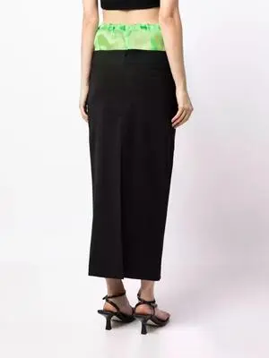 A.W.A.K.E. Mode Two-tone Drawstring Midi Skirt
