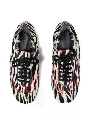 SCAROSSO Riley Zebra Print Calf Hair Sneakers