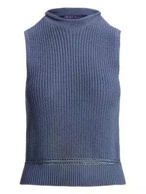 Ralph Lauren Ribbed Knit Sleeveless Top - Blue