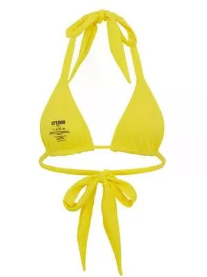 LET'S SWIM Triangle Cup Halterneck Bikini Top - Yellow