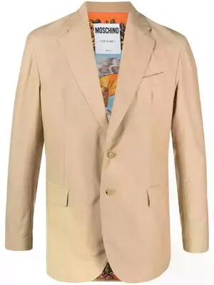 Moschino Single-breasted Cotton-blend Blazer - Neutrals