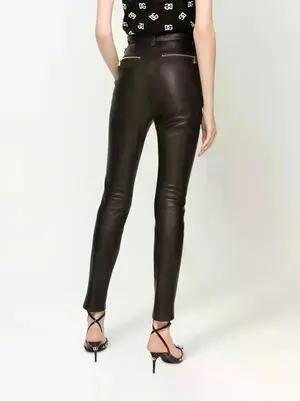 Dolce & Gabbana Zip-detail Faux-leather Trousers