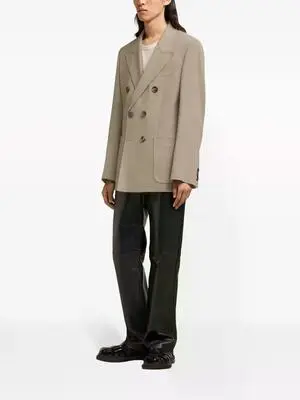 AMI Paris Double-breasted Peak-lapel Blazer