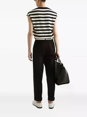 Dolce & Gabbana Striped Sleeveless Crew Neck Top