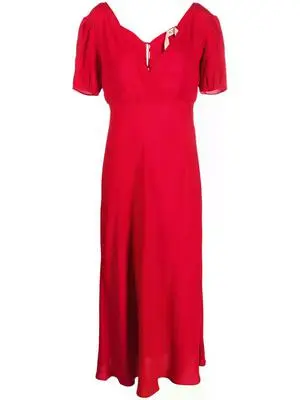 N°21 Tie-fastening Midi Dress - Red