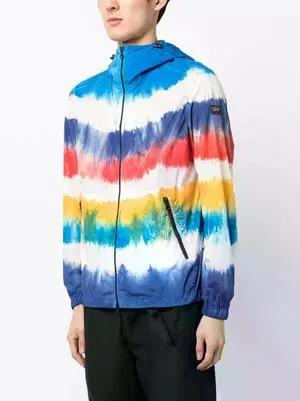 Paul & Shark Logo Patch Tie-dye Hooded Jacket