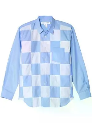 Comme Des Garçons Check-pattern Cotton Shirt - Blue