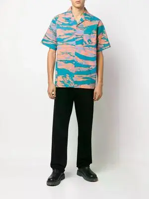 MAHARISHI Graphic-print Camp-collar Shirt - Orange