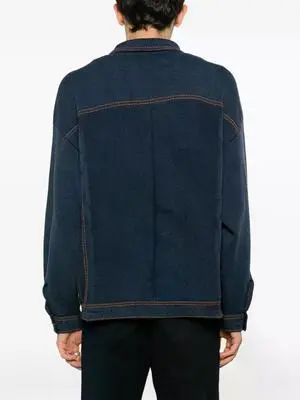 BARRIE Cashmere-cotton Blend Oversized Denim Jacket - Blue