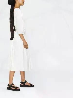 Moncler Belted Cotton Midi Dress