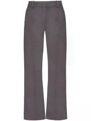 Valentino Garavani Draped Virgin Wool-silk Blend Trousers - Grey
