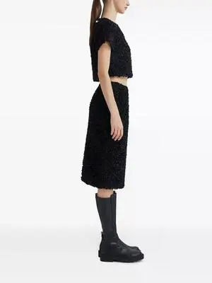 Ports 1961 Cropped Textured Top - Black