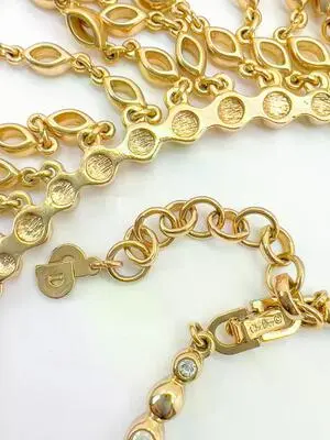 DIOR Christian Dior Vintage Crystal Cascade Necklace And Drop Earrings Set