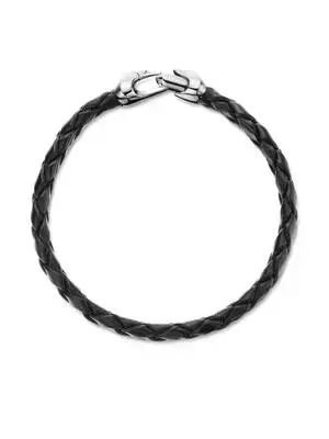 David Yurman Sterling And Leather Braided Bracelet
