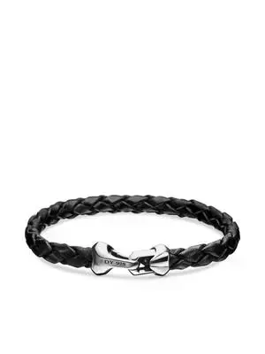 David Yurman Sterling And Leather Braided Bracelet