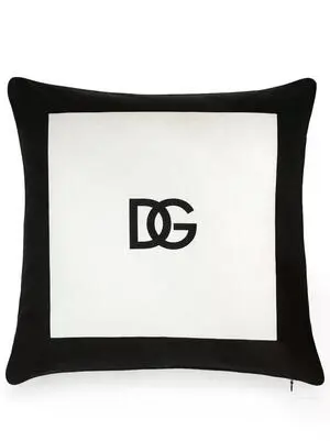 Dolce & Gabbana Logo-print Cotton Cushion - Black