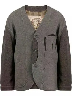 ZIGGY CHEN Patchwork Design V-neck Jacket