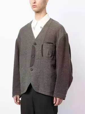 ZIGGY CHEN Patchwork Design V-neck Jacket