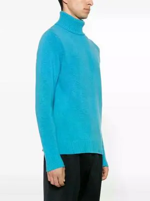 NUUR Merino Wool-cashmere Blend Roll Neck Sweater - Blue