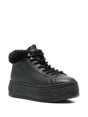 Calvin Klein Leather Lace-up Flatform Sneakers