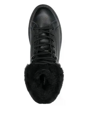 Calvin Klein Leather Lace-up Flatform Sneakers
