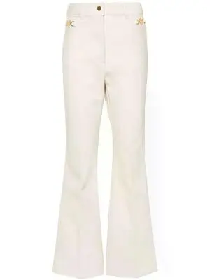 PATOU Flared Cotton Twill Trousers With Metallic Detailing