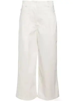 Staud Luca Cropped Wide-leg Trousers - Neutrals