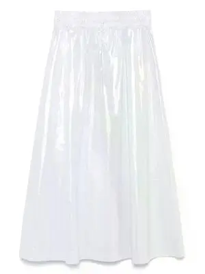 D.exterior A-line Midi Skirt With Drawstring Waistband - Silver