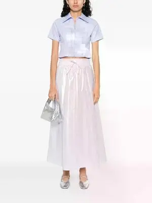 D.exterior A-line Midi Skirt With Drawstring Waistband