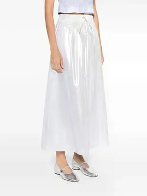 D.exterior A-line Midi Skirt With Drawstring Waistband